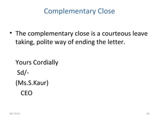 Business letters ksv | PPT
