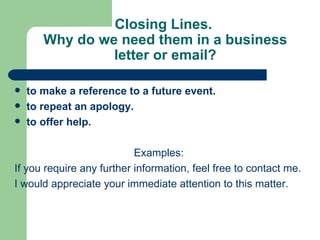 Business Letters Or Emails | PPT