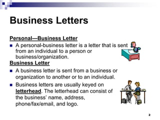 Business Letters Power Point.ppt