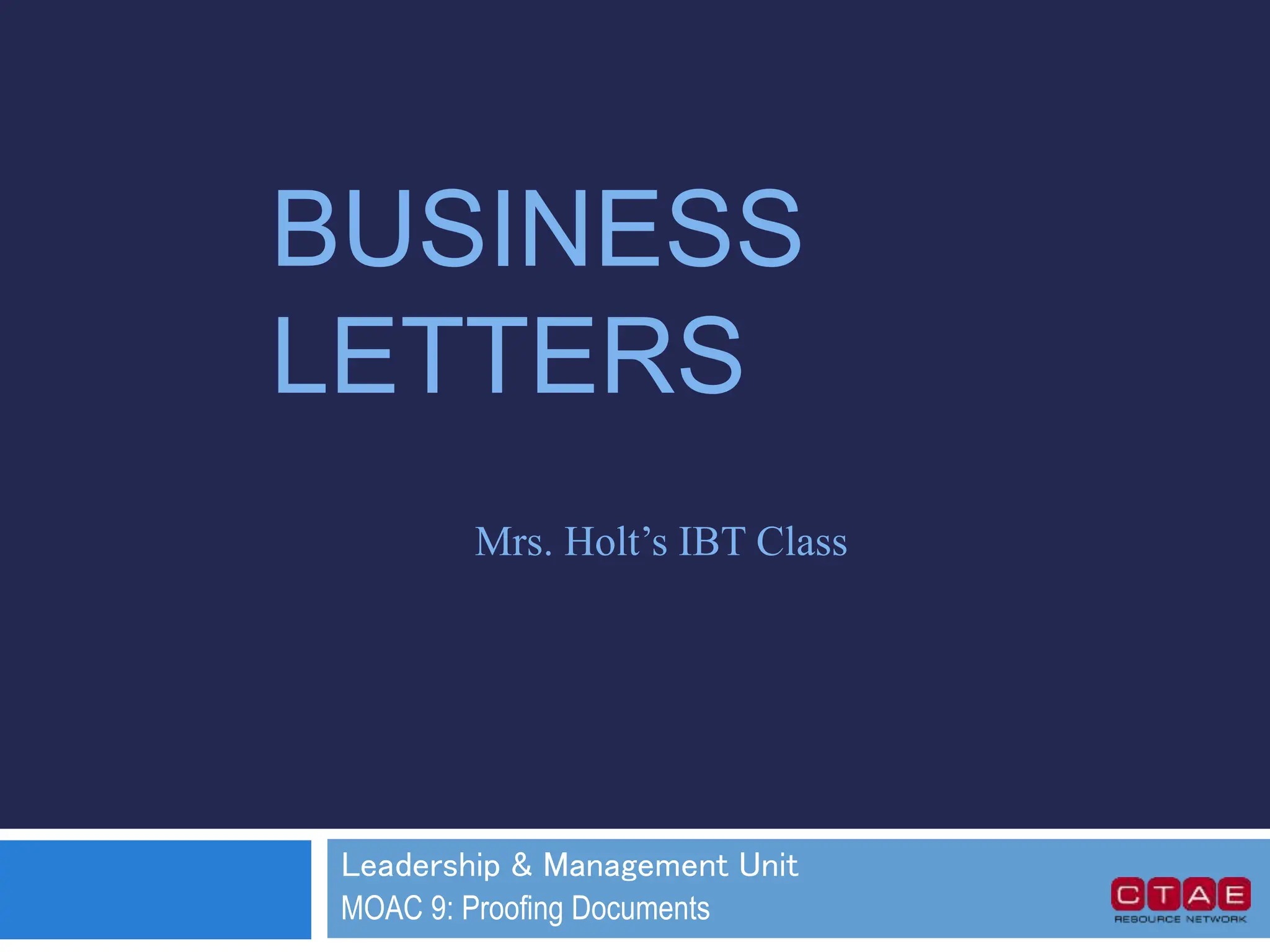 Business Letters Presentations and memos.ppt