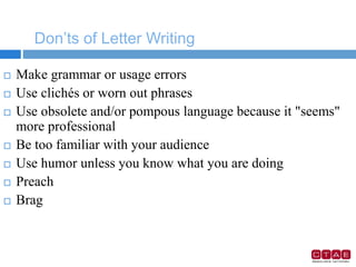 Business Letters Presentations and memos.ppt | Freelance Writing ...