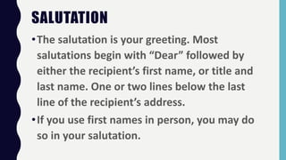 Business letter writing presentation | PPT