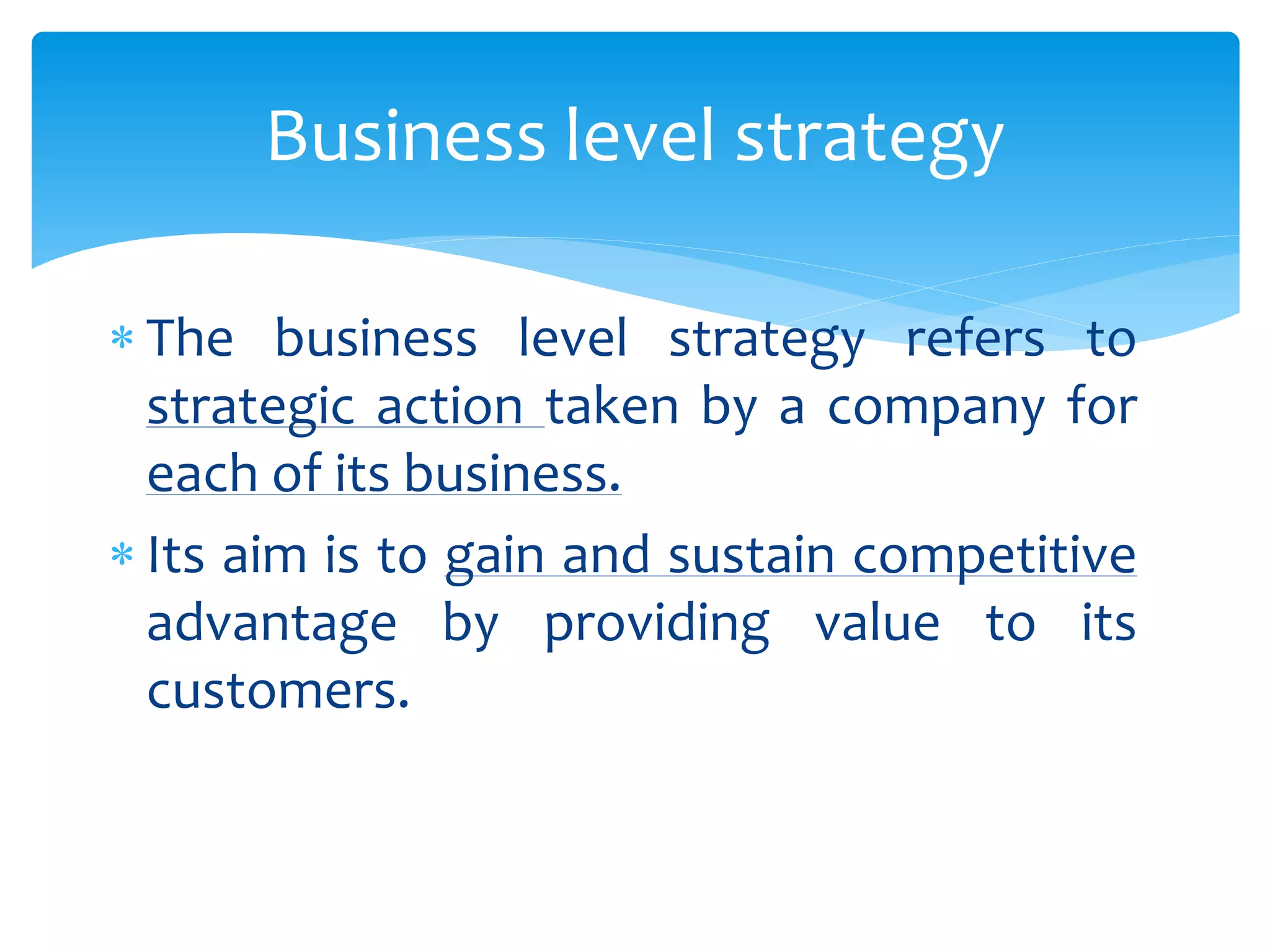 Business level strategies | PPTX