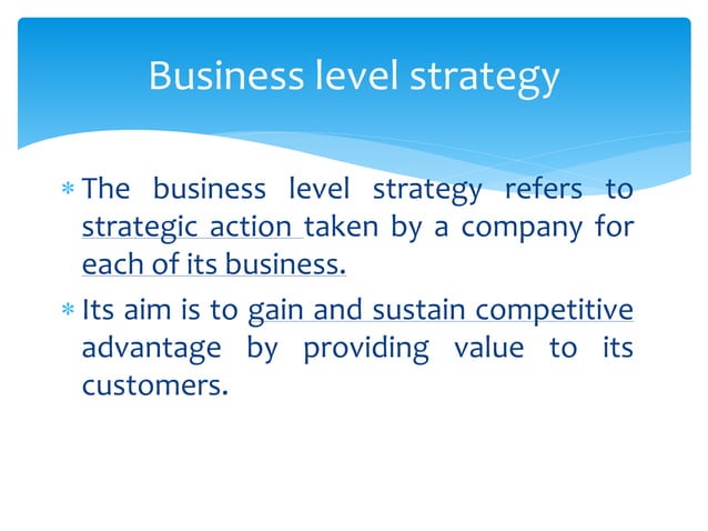 Business level strategies | PPTX