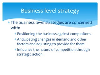 Business level strategies | PPTX