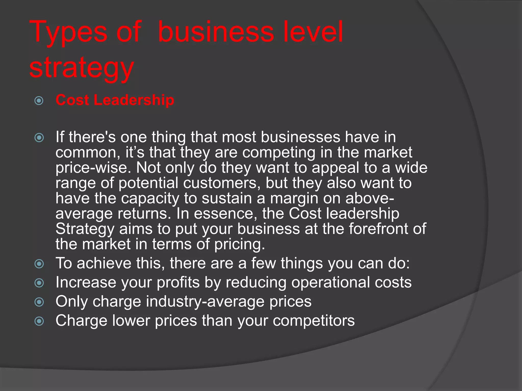 Business level strategies | PPTX