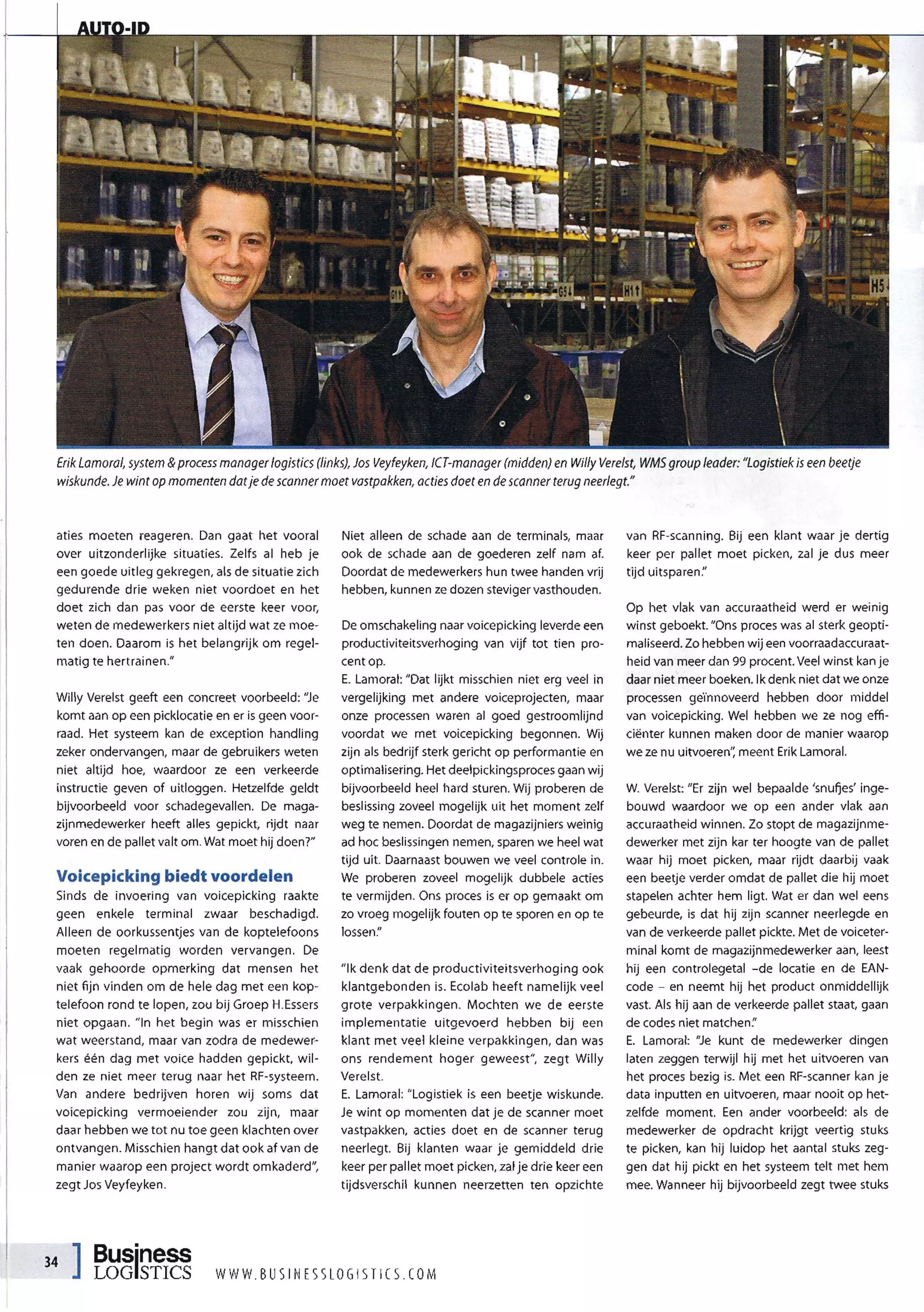 Business Logistics - Essers Voicepicking | PDF