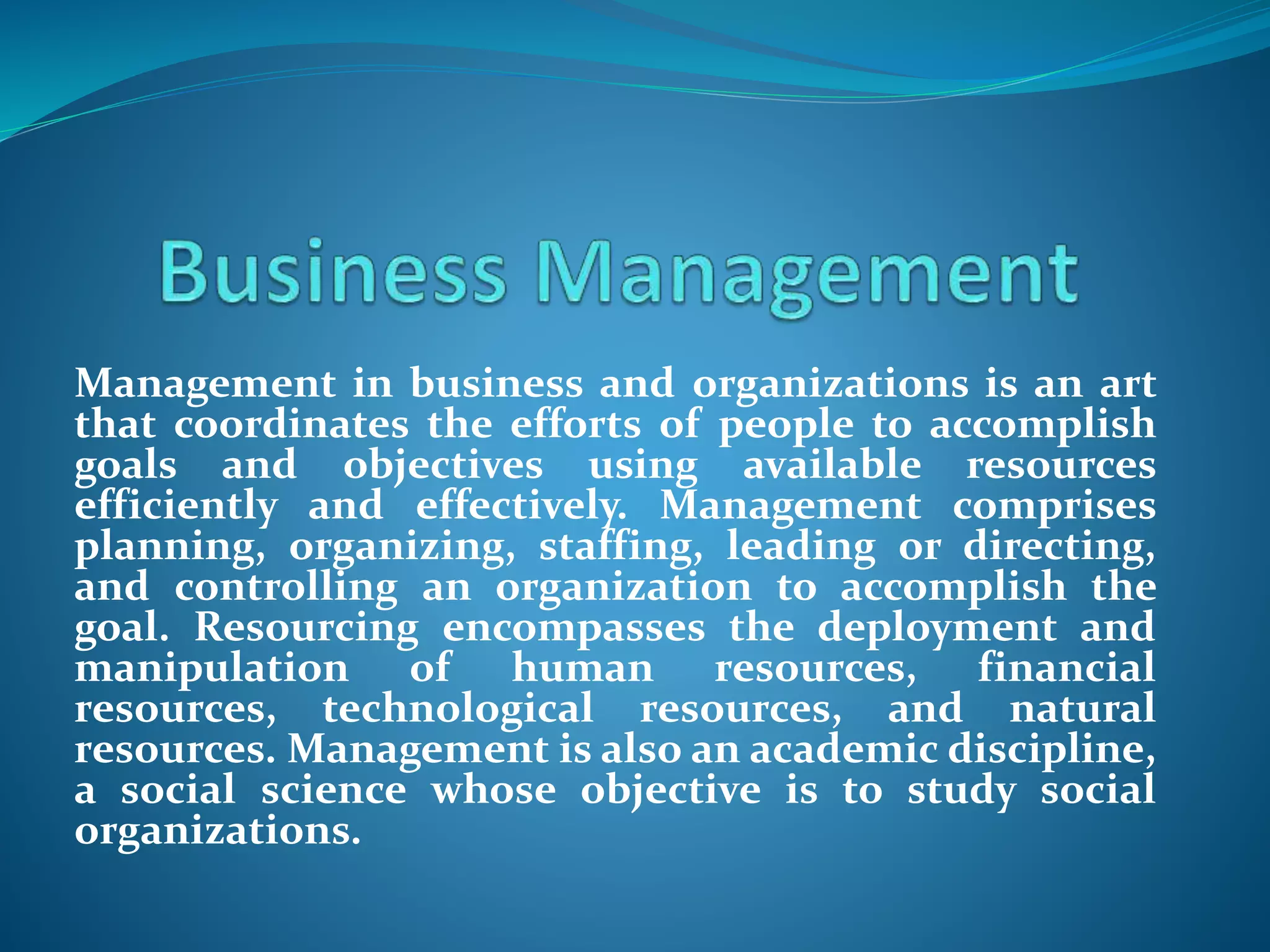 Business management | PPTX