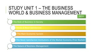 Business Management Study unit 1 – The Business World & Business ...