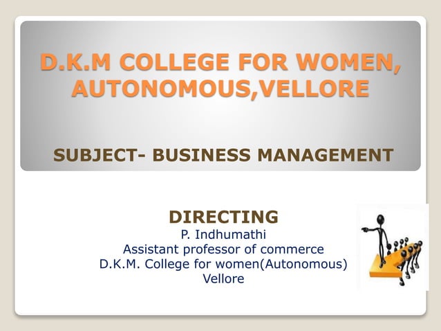 DIRECTING - BUSINESS MANAGEMENT | PPTX | Executive Leadership & Management | Business