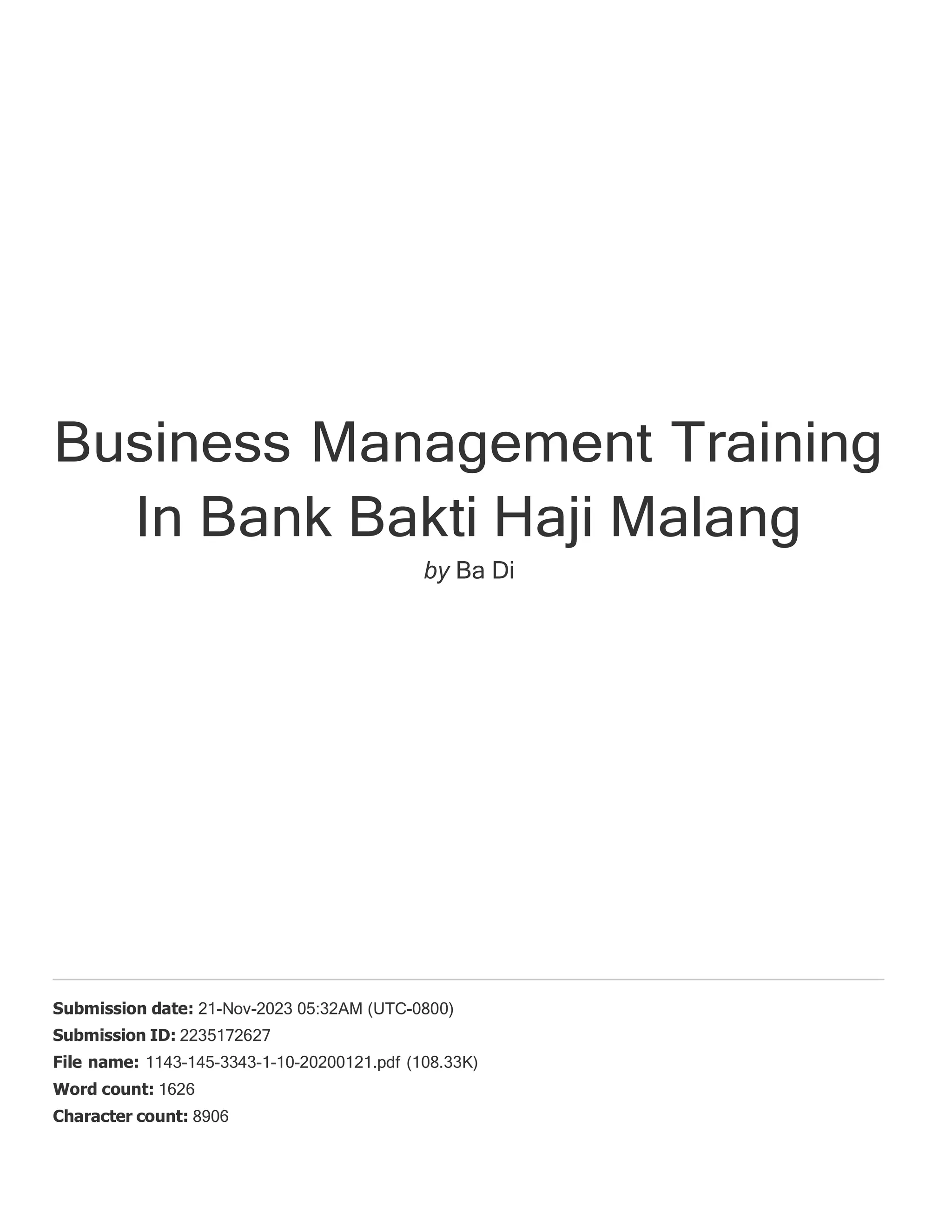 Business Management Training In Bank Bakti Haji Malang.pdf