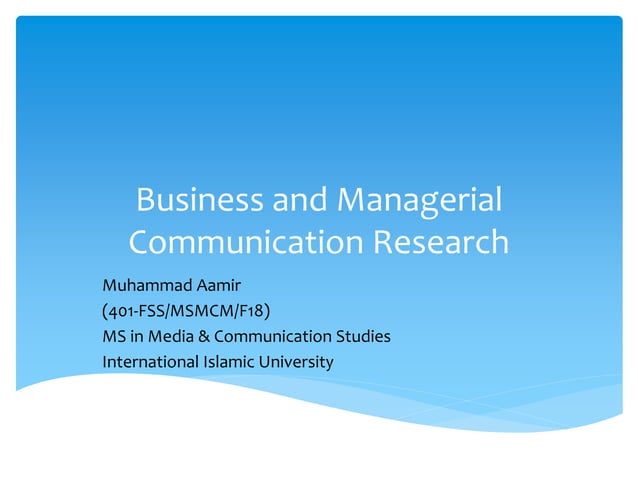 Business & Managerial Communication | PPTX