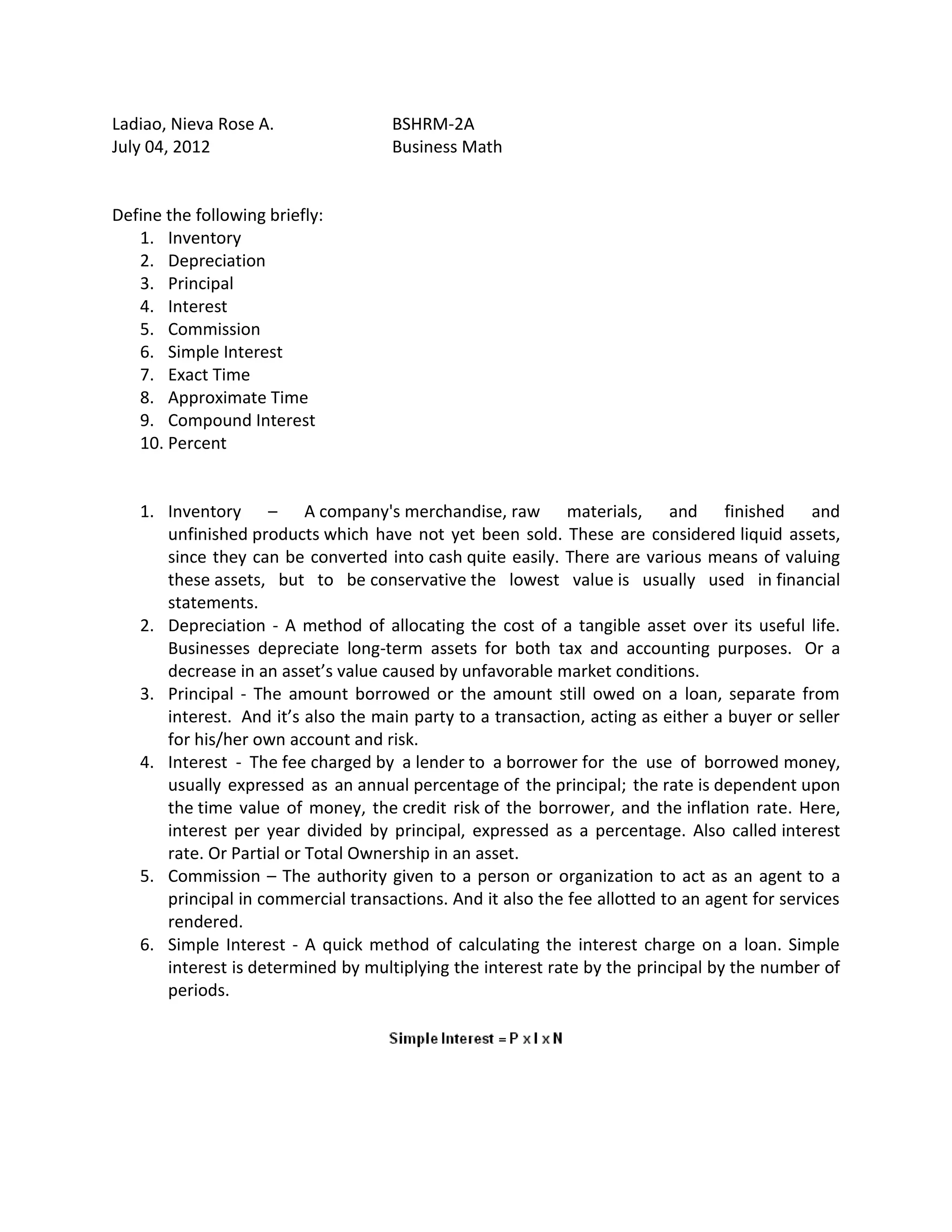 Business math | DOCX