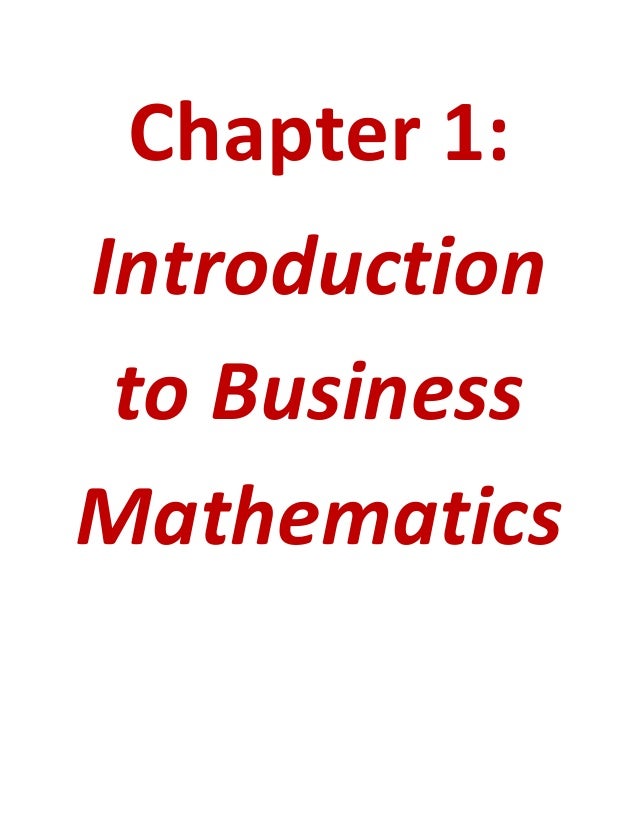 Business Math Business Math