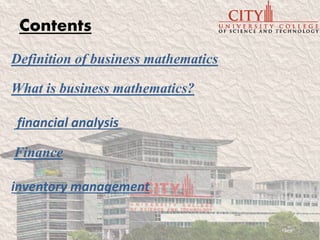 Business mathematic | PPTX