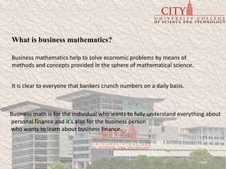 Business mathematic | PPTX