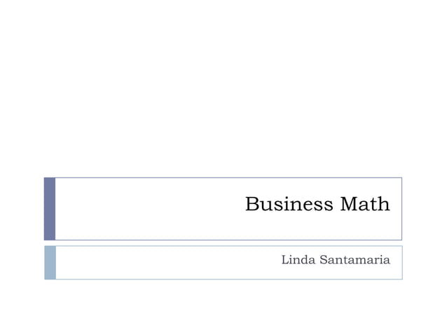 Business math examples | PPT