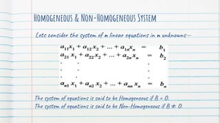 System of Linear Equations | PPT