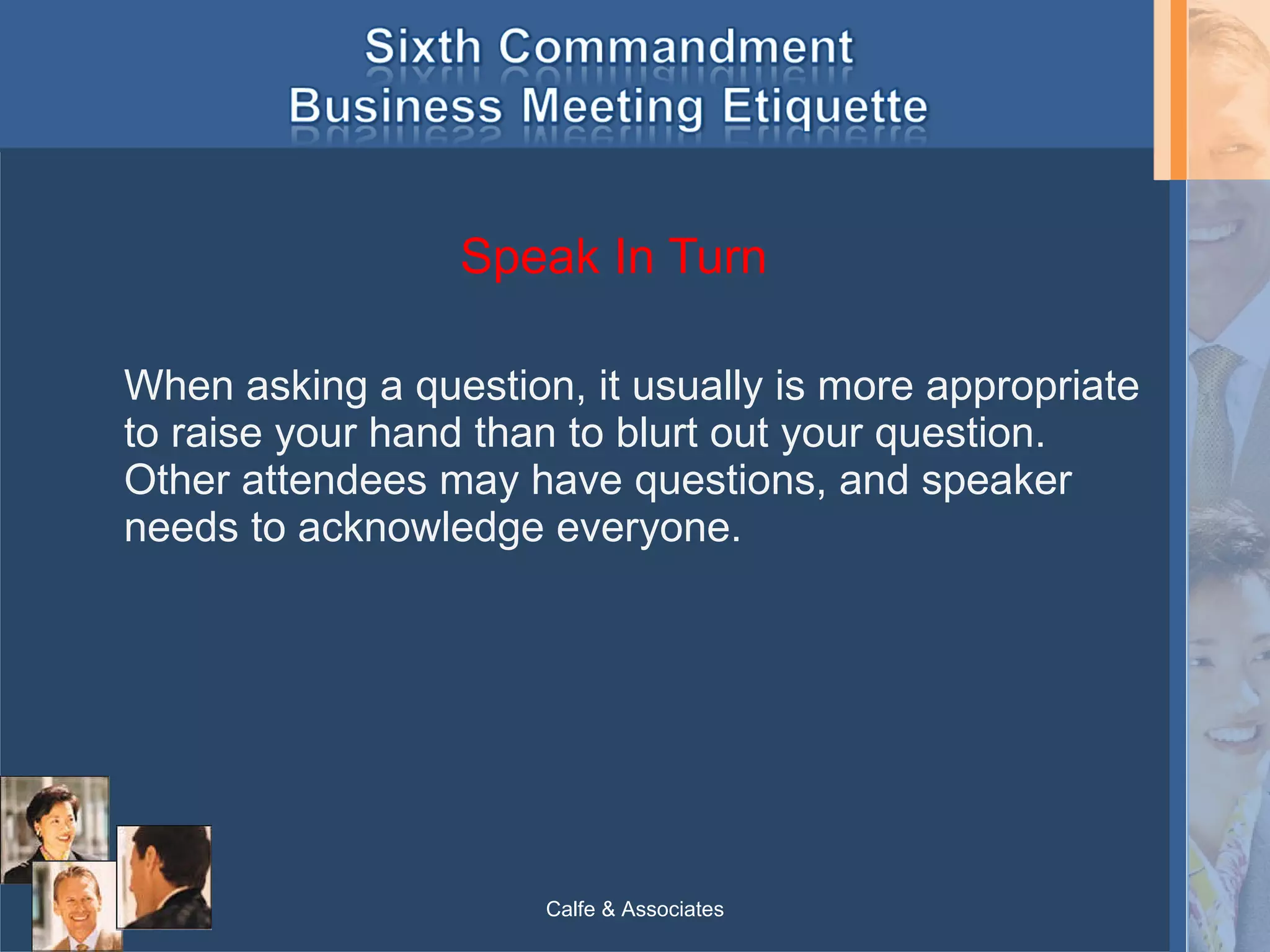 Business Meeting Etiquette | PPT