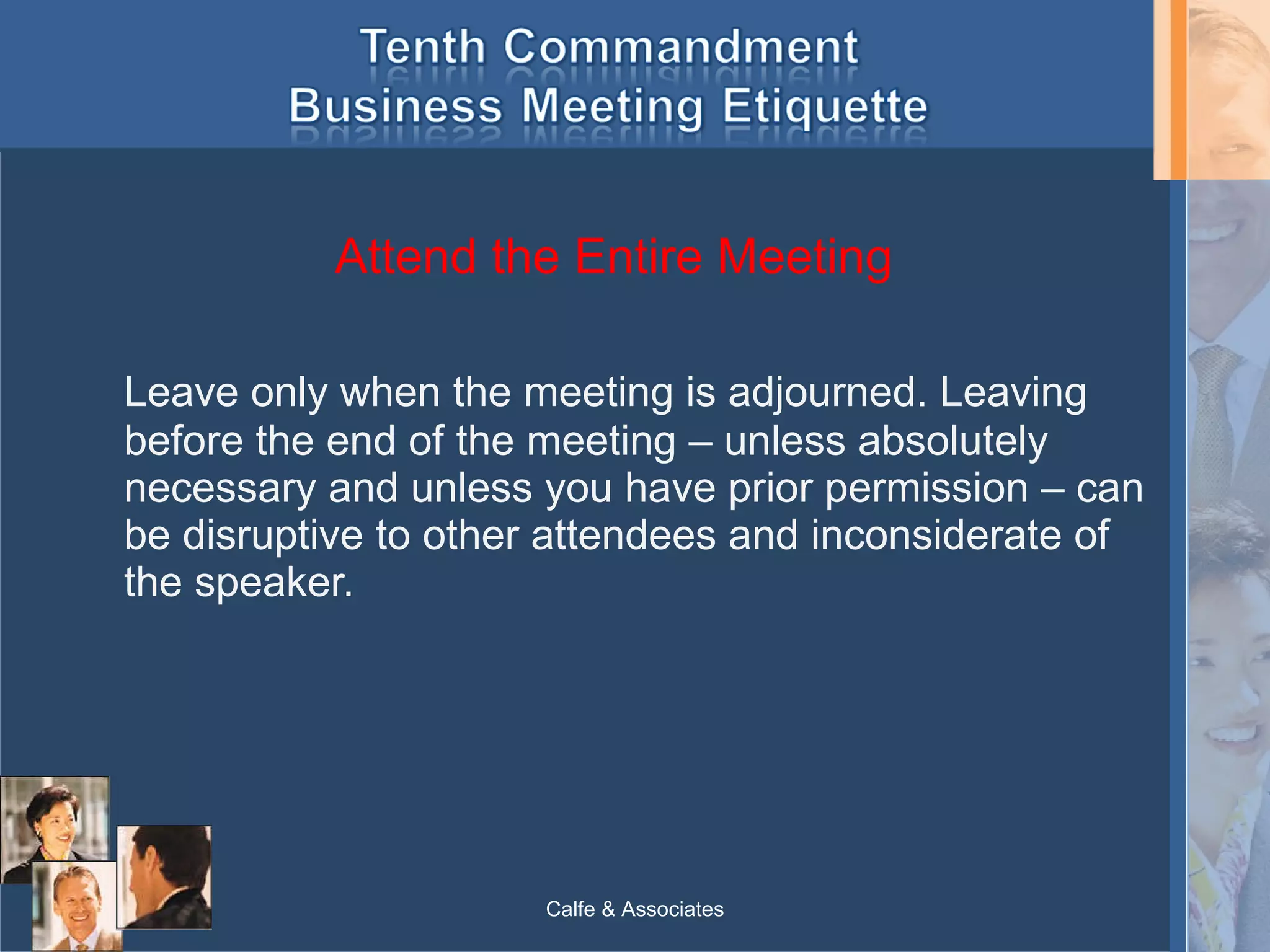 Business Meeting Etiquette | PPT