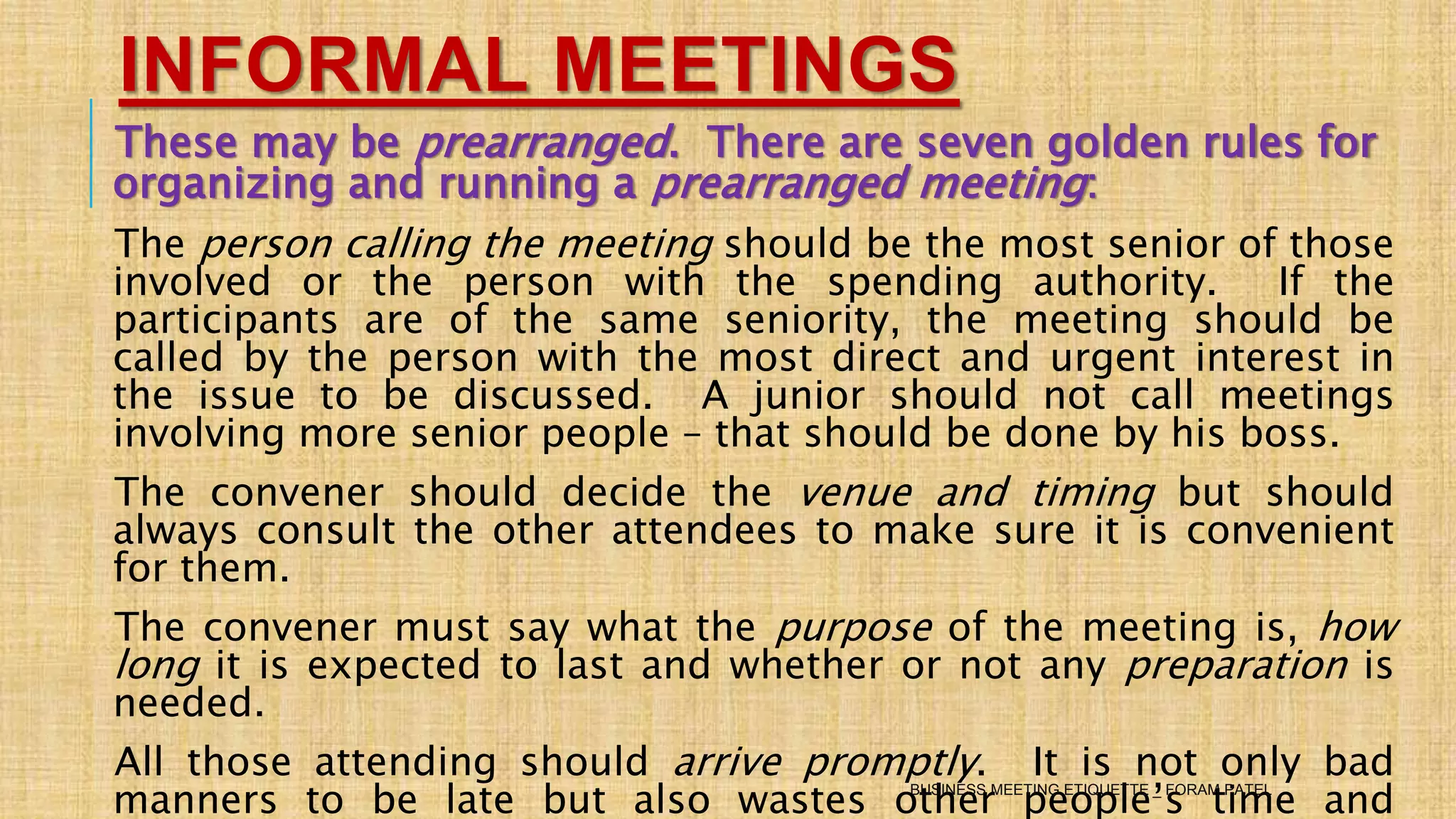 Business meeting etiquette | PPTX
