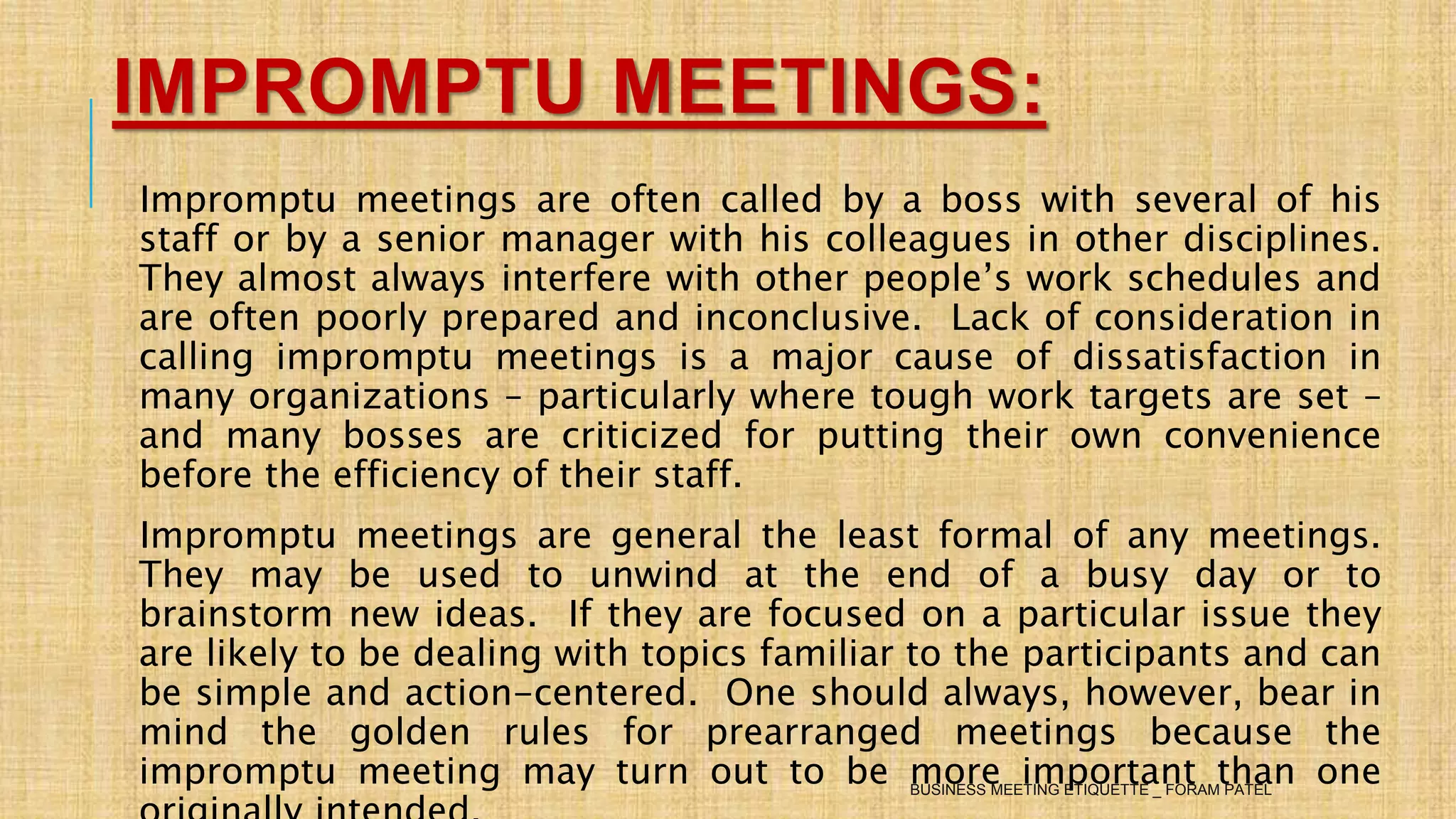 Business meeting etiquette | PPTX