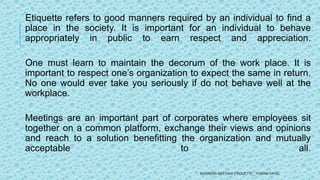Business meeting etiquette | PPTX