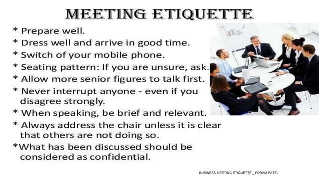 Business meeting etiquette | PPTX | Business Expos & Conferences | Events