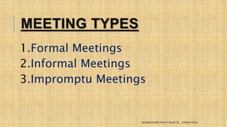 Business meeting etiquette | PPTX