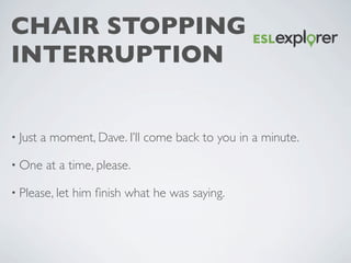 Business Meetings: Interrupting | PDF