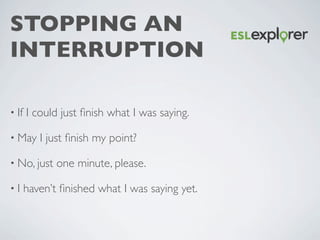 Business Meetings: Interrupting | PDF