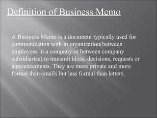 Business memos | PPT