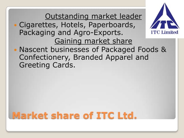 Business mix of itc ltd | PPT