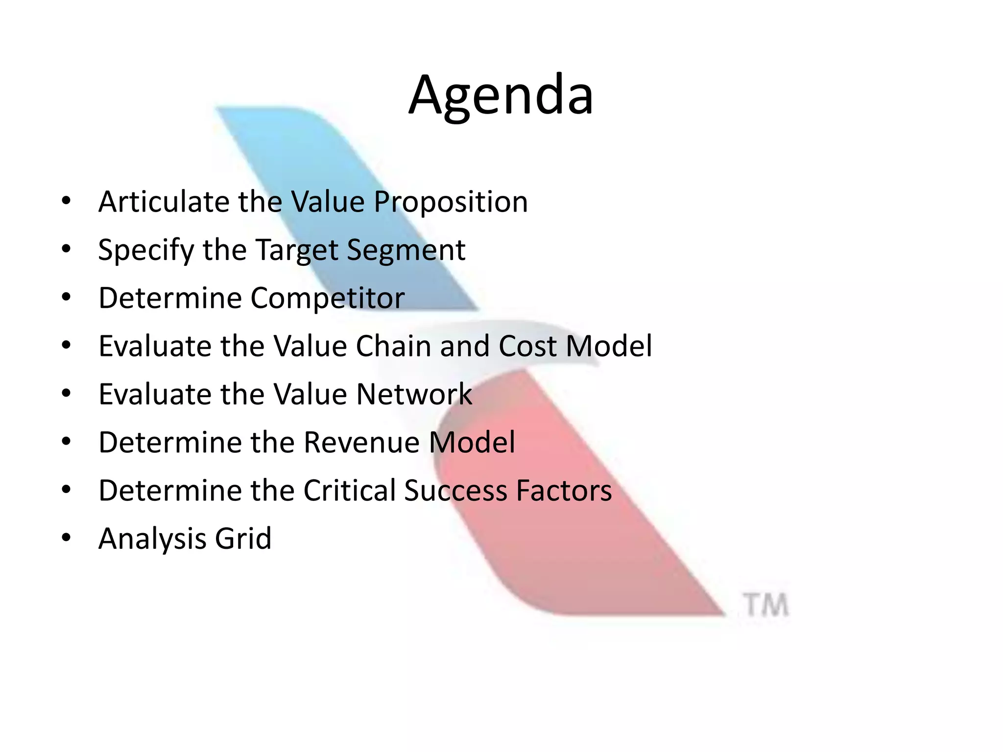 American Airlines Business Model Analysis Presentation | PPTX