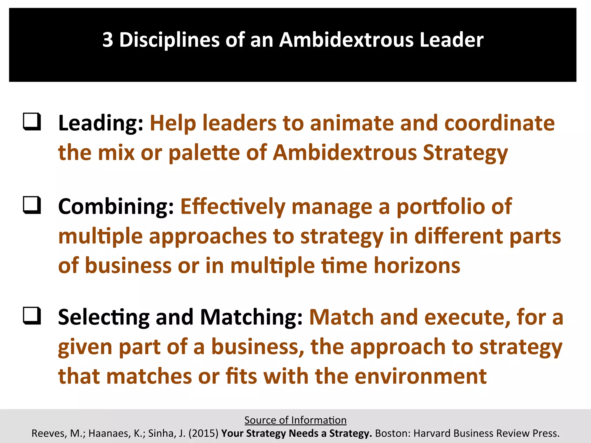 THE AMBIDEXTERITY PRINCIPLE: How Ambidextrous Leaders, Strategists, and ...