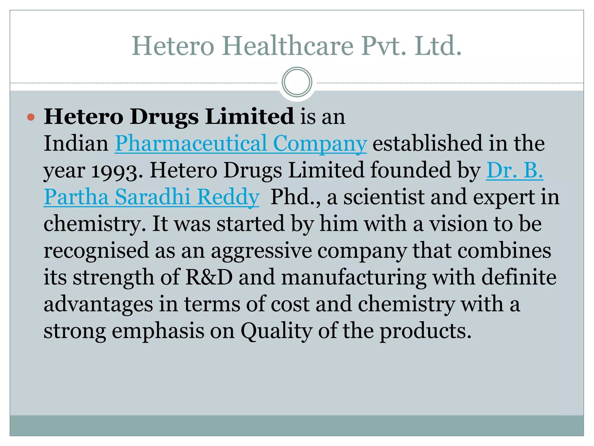 Business model canvas-Hetero Healthcare Ltd(Pharmaceutical Company) | PPTX