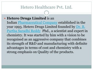 Business model canvas-Hetero Healthcare Ltd(Pharmaceutical Company) | PPTX