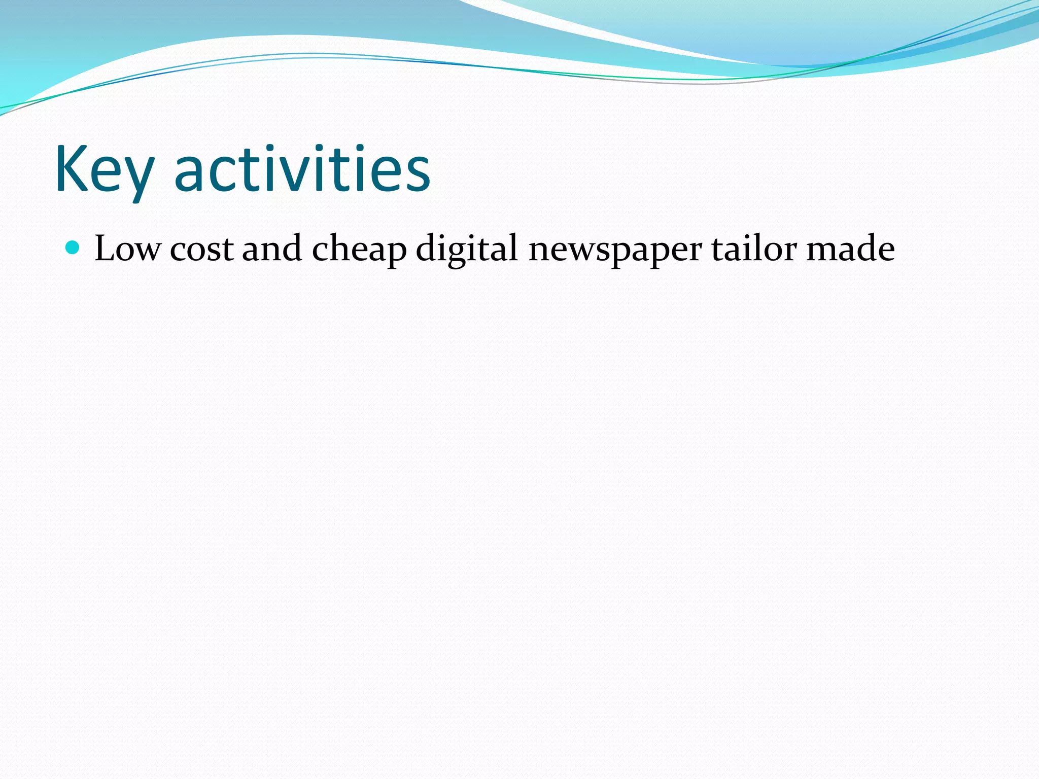 Business model canvas for the "new newspaper" 2012 XM2 project KDG ...