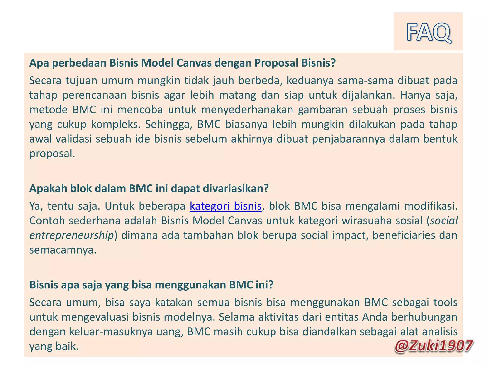 Business model canvas by marzuki (seri presentasi) | PDF