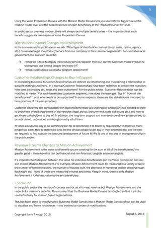 Business model canvas in public and not for profit organisations | PDF