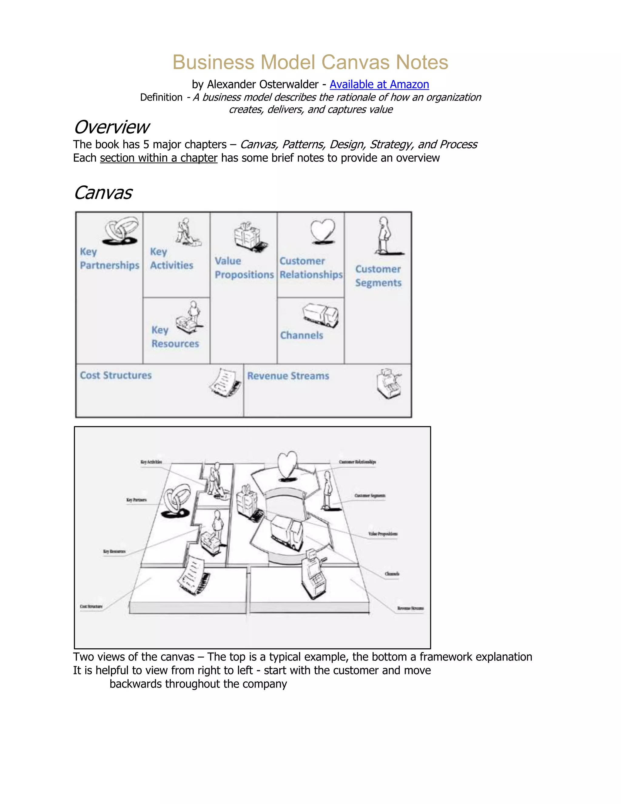 Business model canvas notes | DOCX
