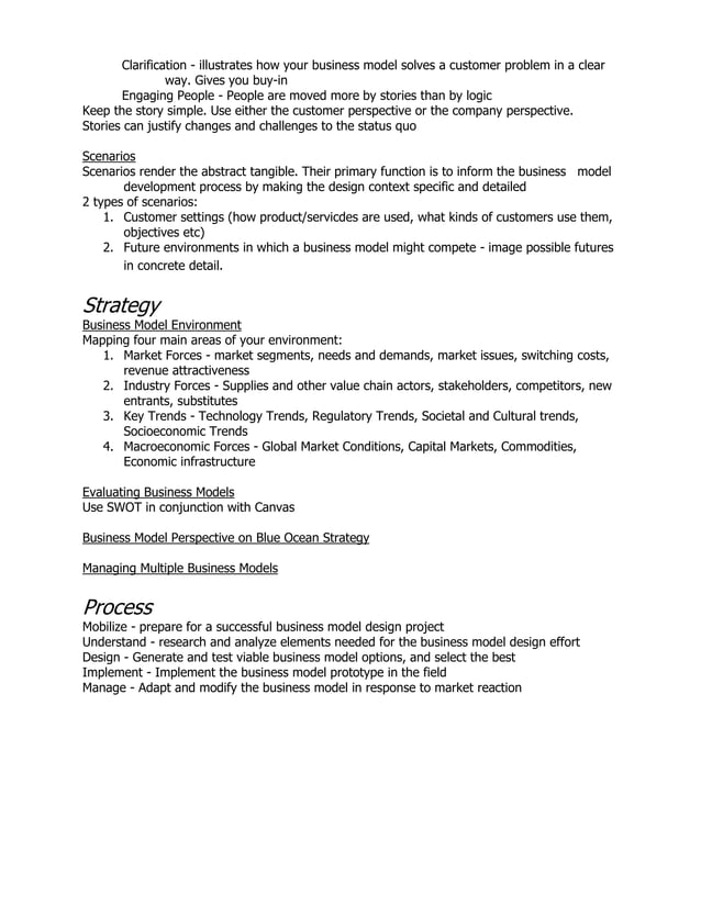 Business model canvas notes | PDF