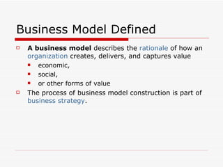 Business model defined | PPT