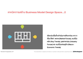 เทคนิคการสร้าง Business model design space | PDF