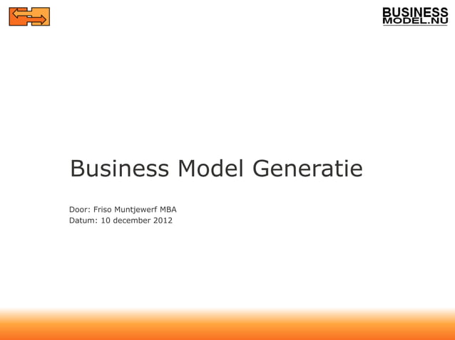 Business model generatie | PPT
