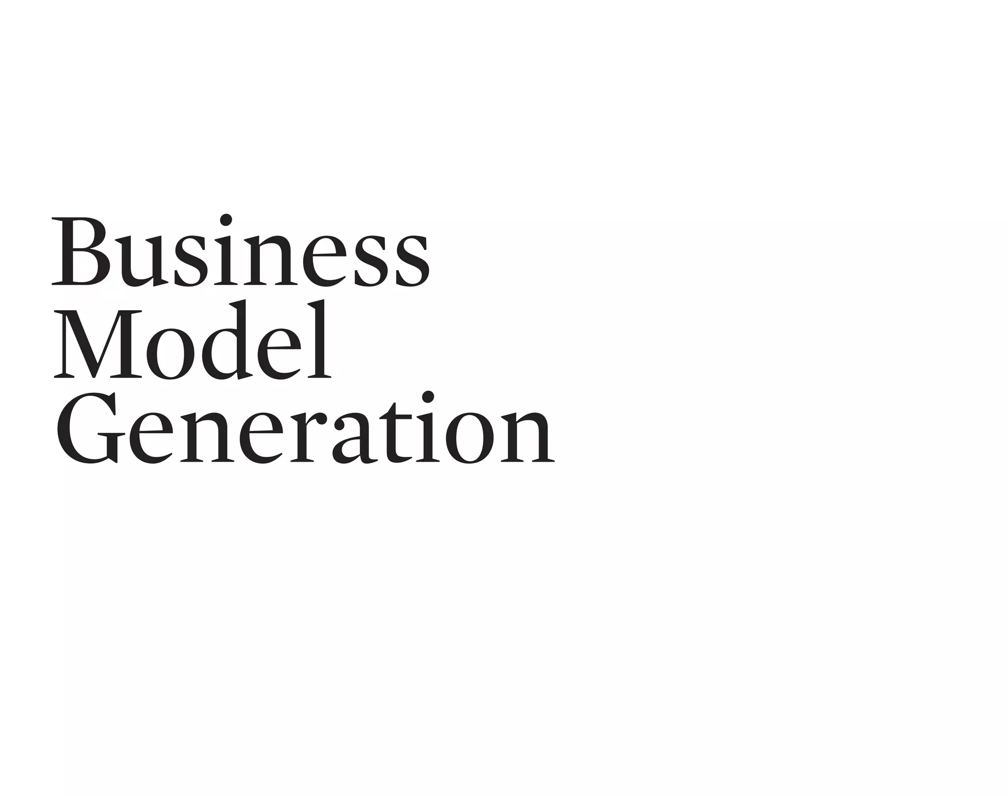 Business Model Generation | PPT