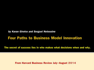 การสร้างนวัตกรรมรูปแบบธุรกิจ Business model innovation | PDF