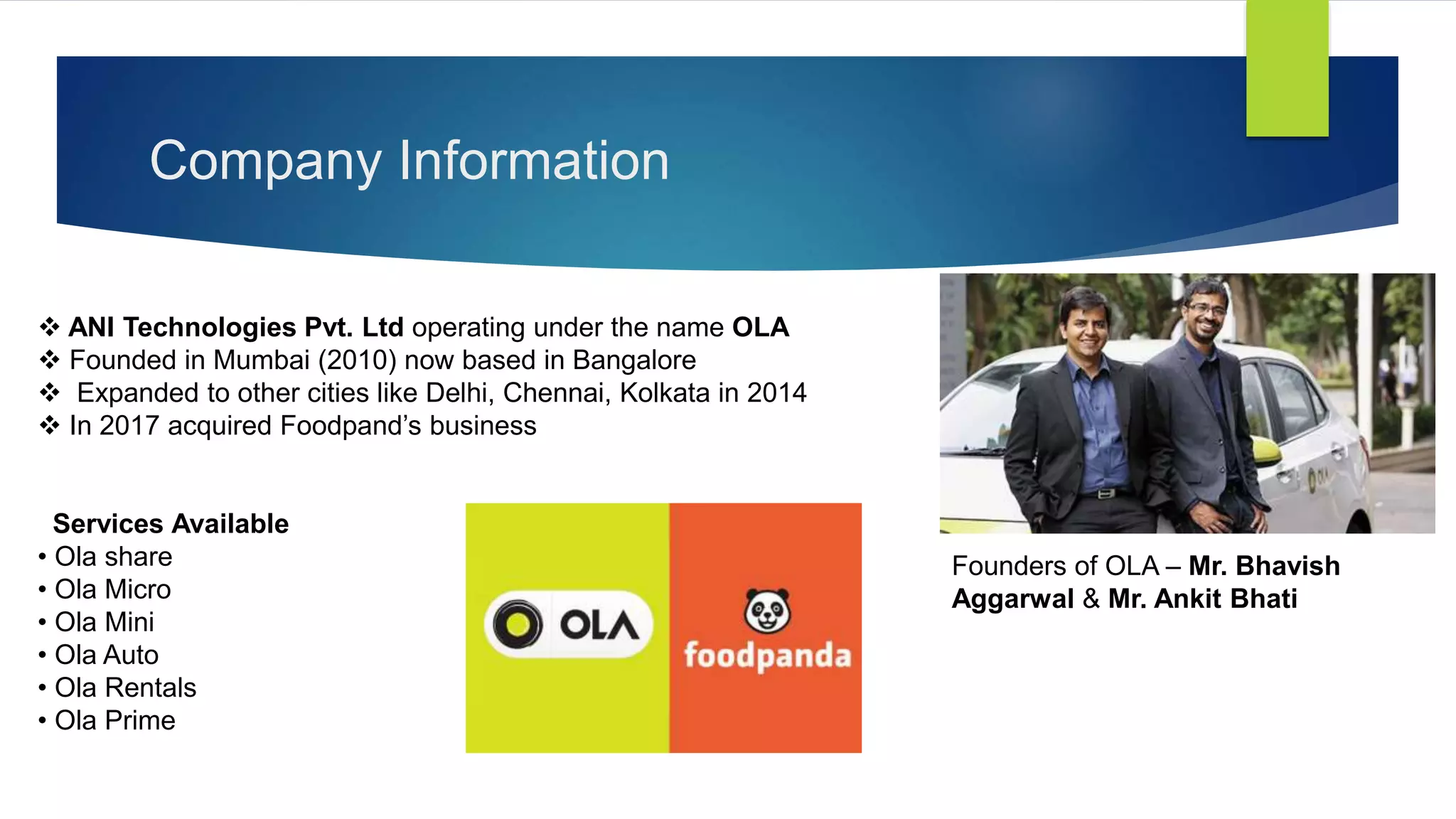 Business model of ola cabs | PPTX