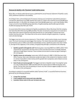 Business model of Spotify | DOCX
