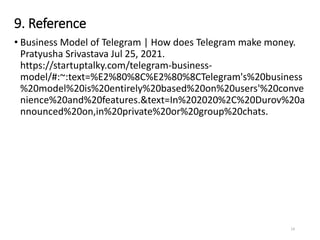 Business model of telegram Berhanemeskel W.Gerima | PPTX